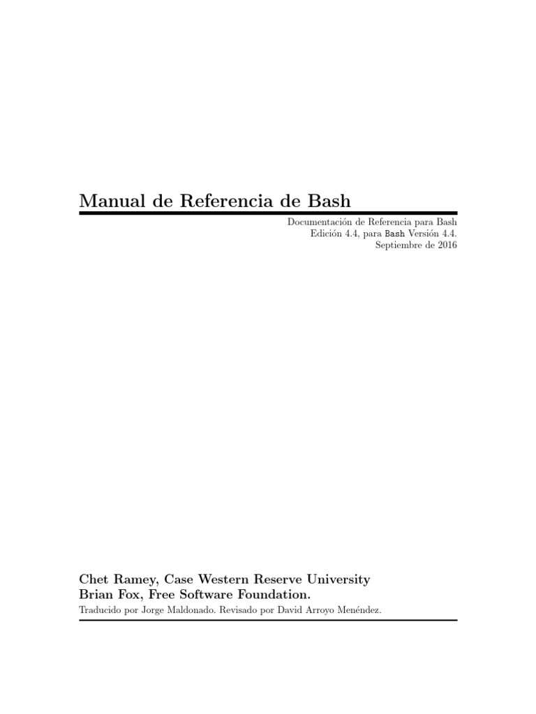 Bashref Es | PDF | Shell (informática) | Desarrollo de software