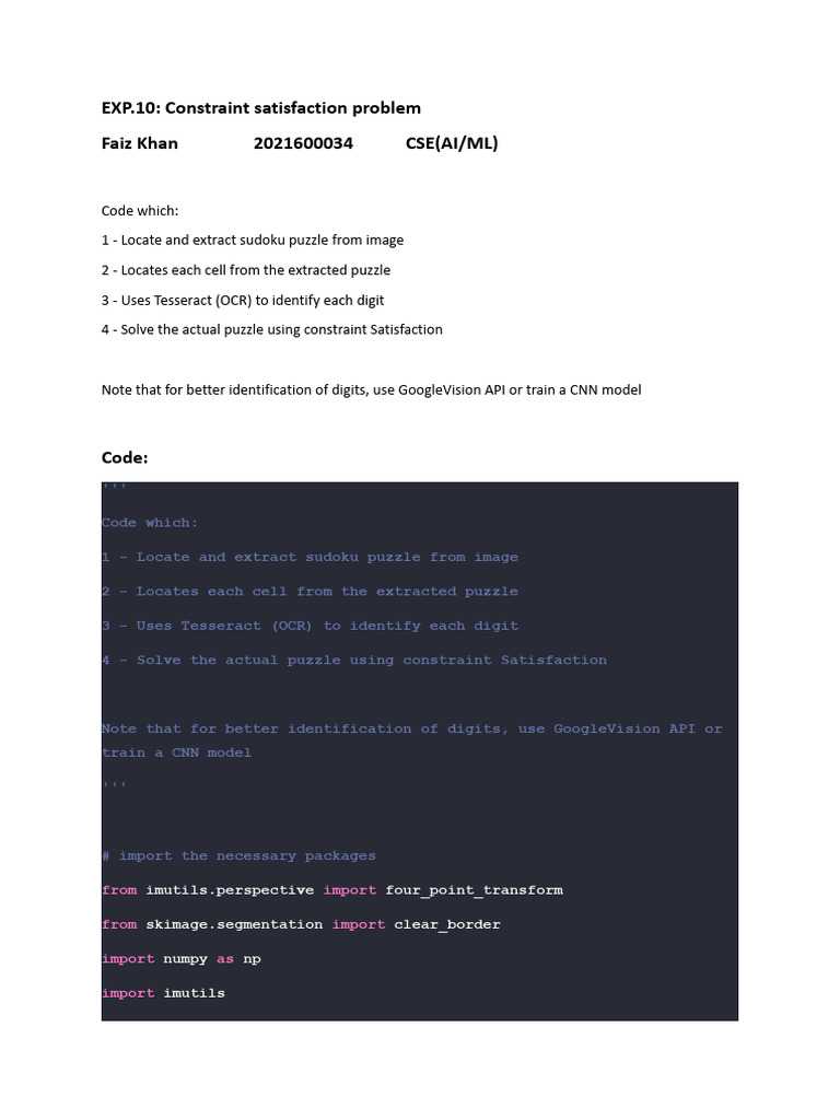 fai_exp10 | PDF | Multidimensional Signal Processing | Imaging