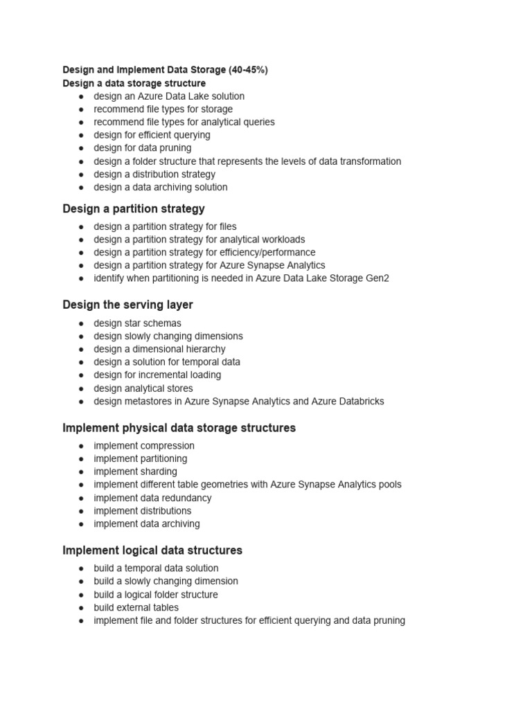 Azure Data Engineer Associate Syllabus | PDF | Apache Spark | Information Science