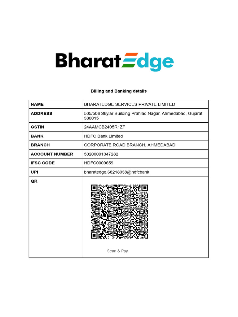 Billing and Banking Details | PDF