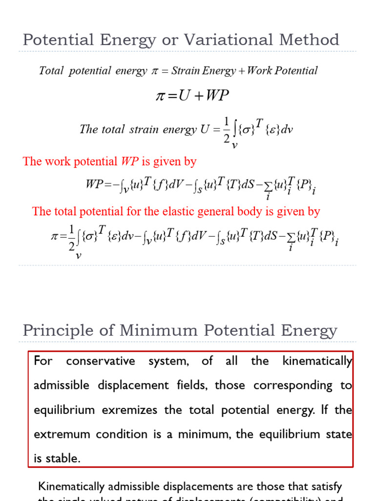 Minimum Potential Energy Principle | PDF | Stress (Mechanics) | Beam ...