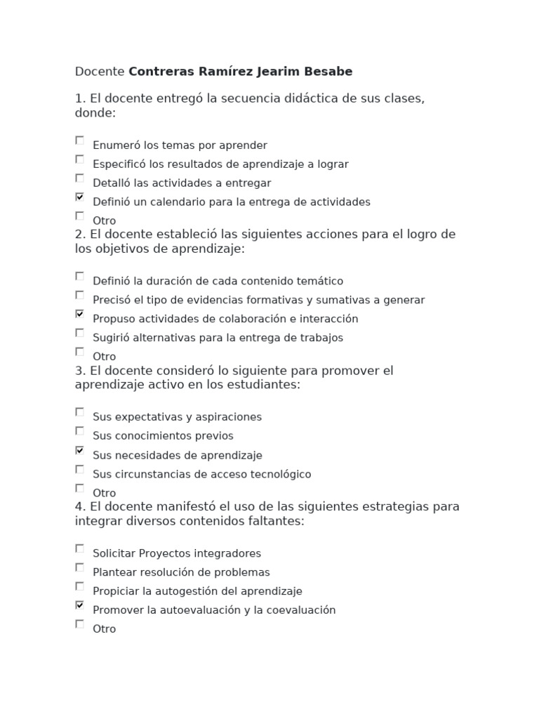 Contreras Ramirez Jearim Besabe | PDF | Aprendizaje | Enseñando