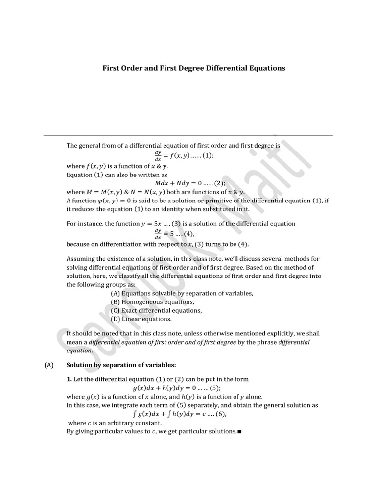 Differential Equation | PDF
