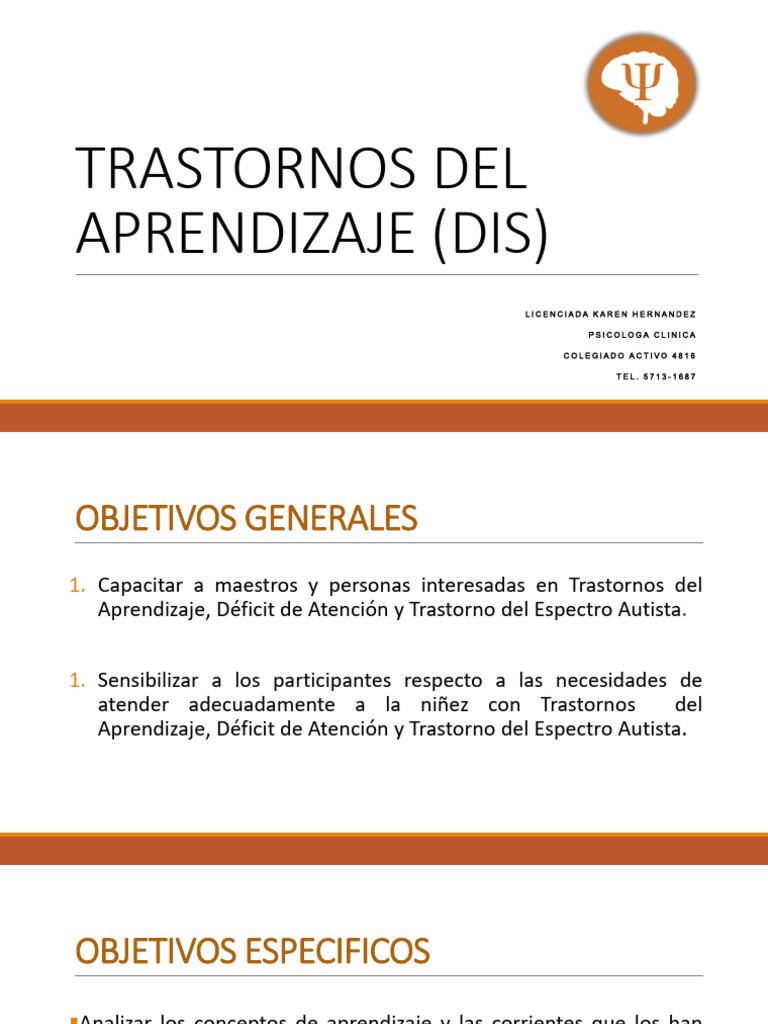 Trastornos Del Aprendizaje (Dis) | PDF | Dislexia | Aprendizaje