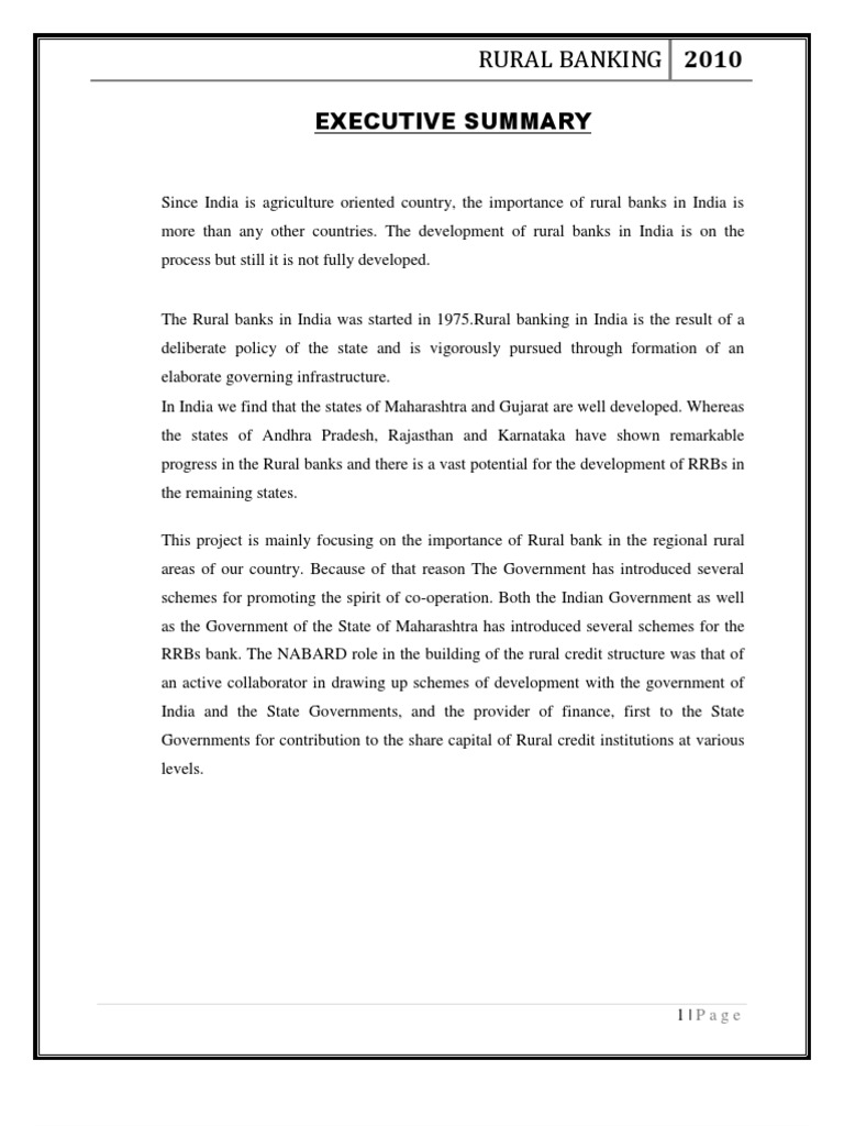 Rural Banking Project | Microfinance | Loans