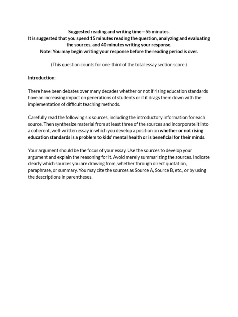 2024 Template - Synthesis Prompt | PDF | Stress (Biology) | Adolescence