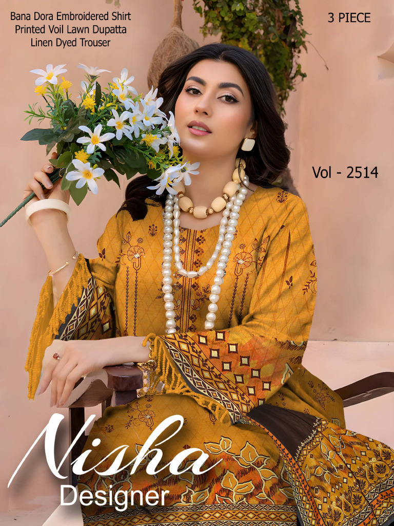 Nisha Designer v-2514 Bana Dora Emb | PDF