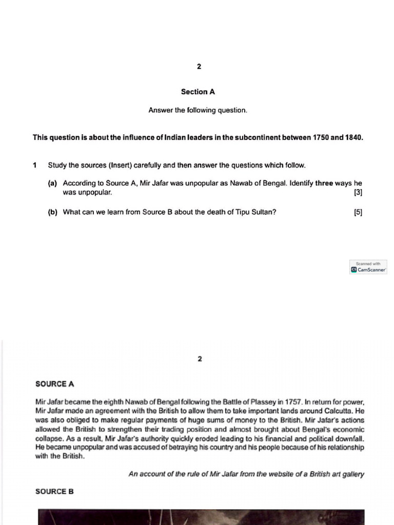 Source Based Questions | PDF