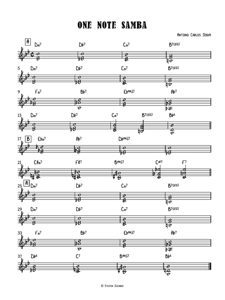 One Note Samba Chords | PDF