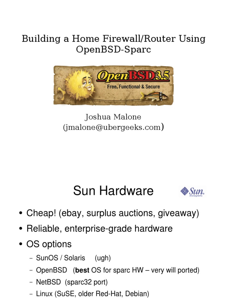 Building A Home Firewall-Router Using Openbsd-Sparc | PDF | Ip Address | Port (Computer Networking)