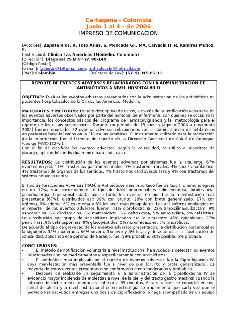 Resumen Cipro | PDF | Medicina | Especialidades Medicas