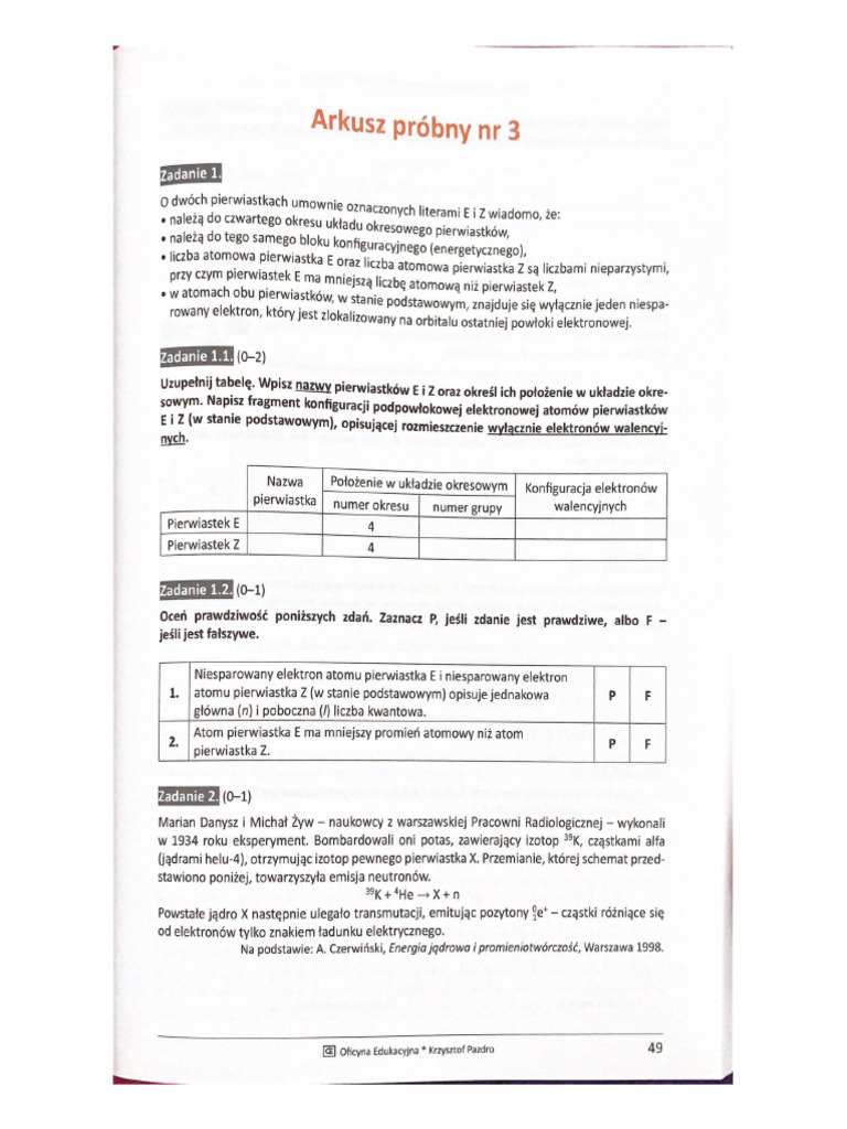 Arkusz Próbny NR 3 | PDF