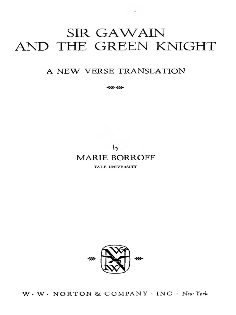 Borroff-Introduction-Sir Gawain and The Green Knight | PDF | Green ...