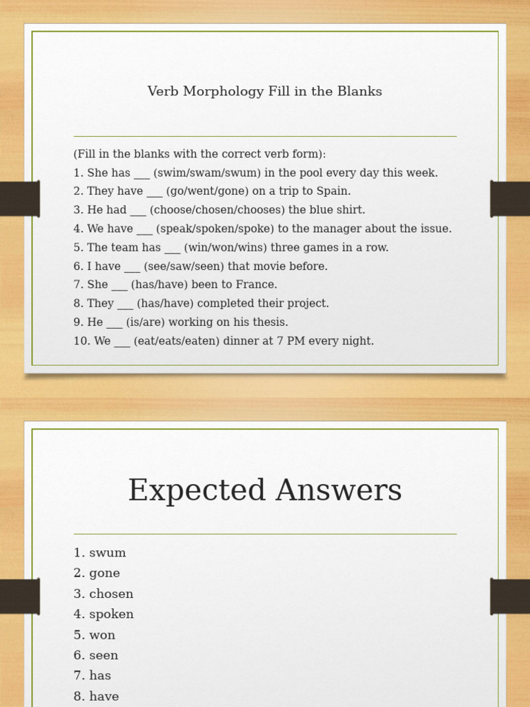 Verb Morphology Misuse | PDF | Languages | Foreign Language Studies