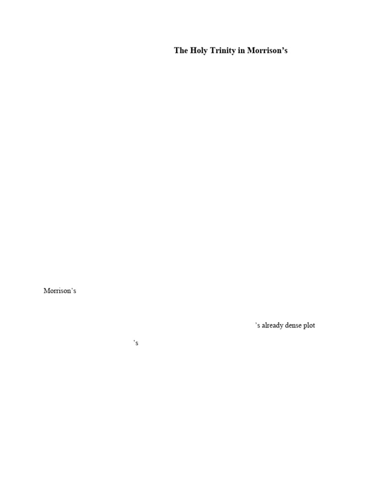 Theology, Psychology, and Politics The Holy Trinity in Morrison's Beloved | PDF | Trinity