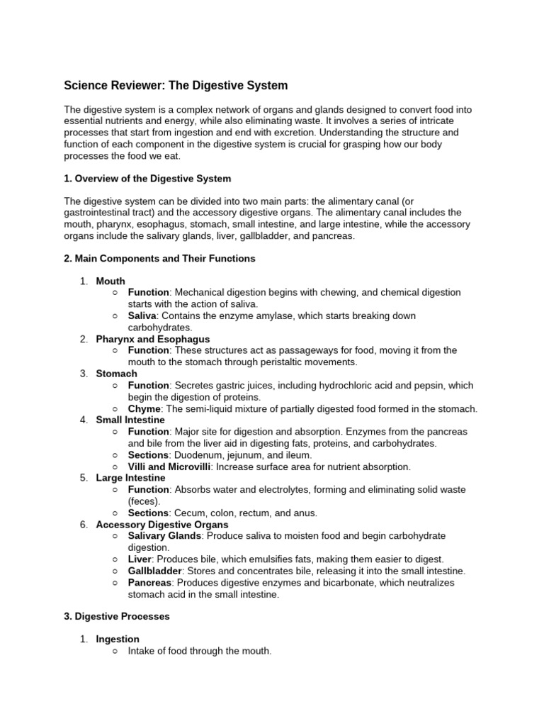 Digestive System: Parts, Functions, Disorders | PDF | Human Digestive ...