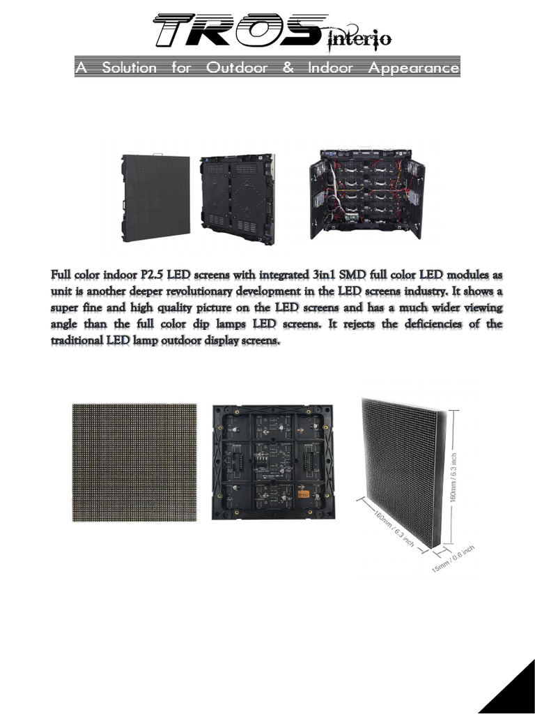 P2.5 Indoor LED Display Specification | PDF | Electronics | Information And Communications ...