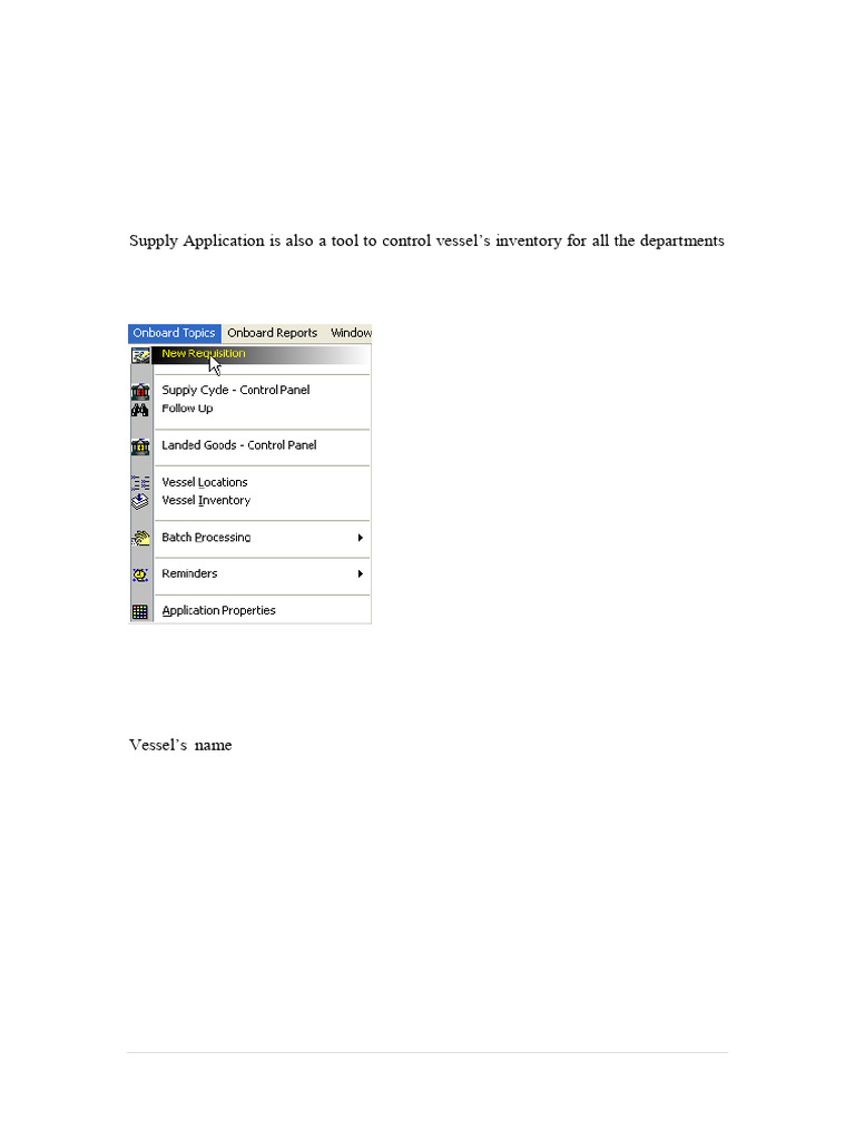 Suplies Requisition Onboard Step Through | PDF | Menu (Computing) | System Software