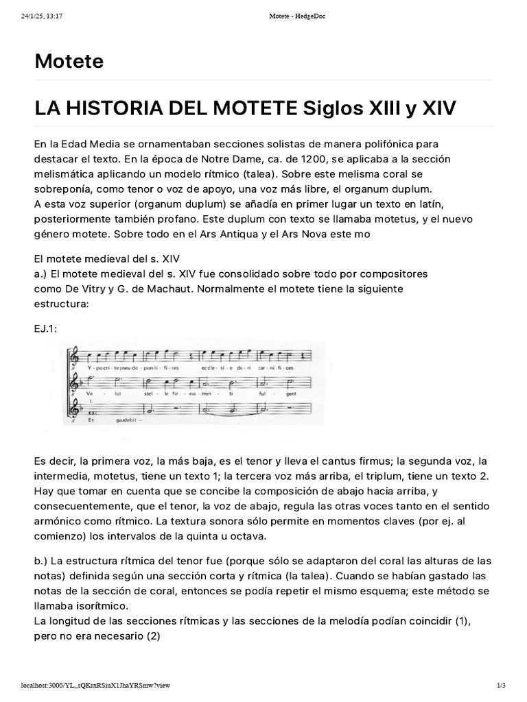 Motete | PDF | Elementos de la música | Teoría musical