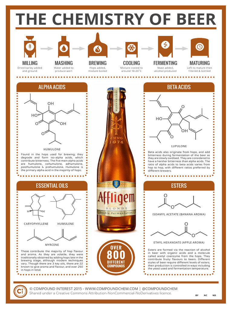 Chemistry of Beer Ingredients and Process | PDF | Hops | Brewing