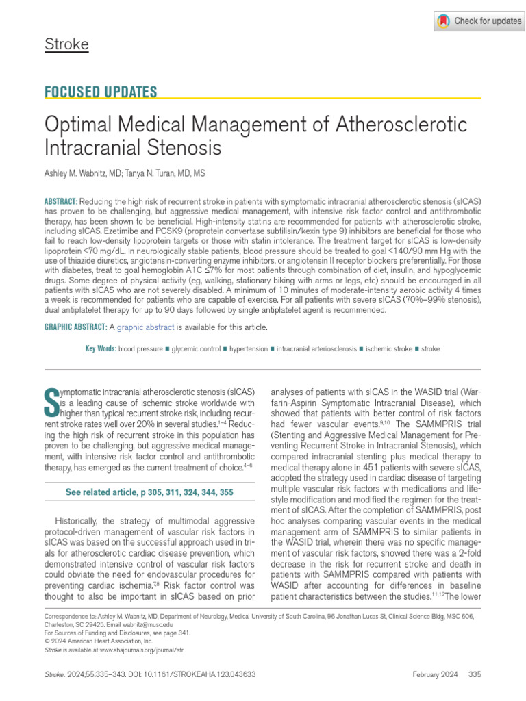 Wabnitz Turan 2024 Optimal Medical Management of Atherosclerotic ...