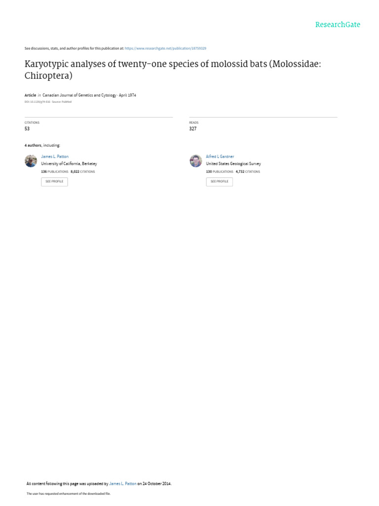 Warner et al. 1974 Karyotypic analyses of twenty-one species of ...