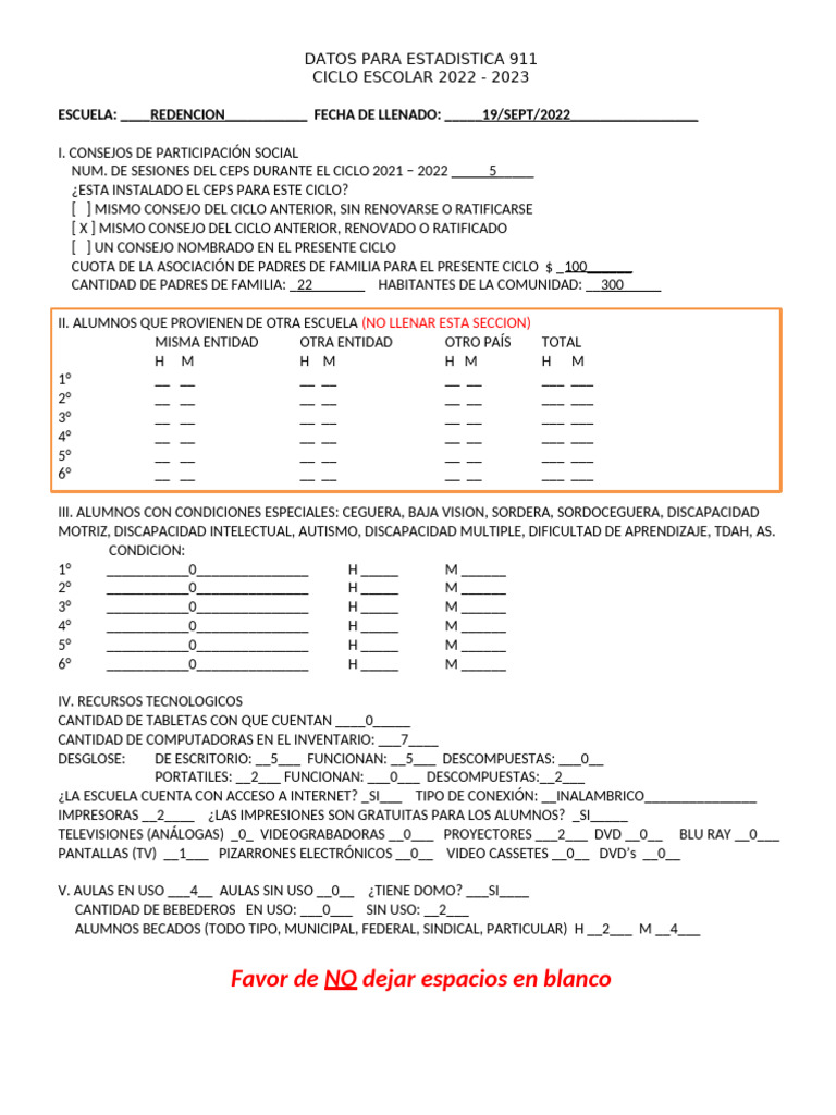 DATOS PARA ESTADISTICA 911 | PDF | Tecnología de información y comunicaciones | Informática