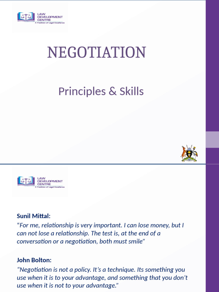 Negotiation Principles and Skills Guide | PDF | Negotiation | Communication
