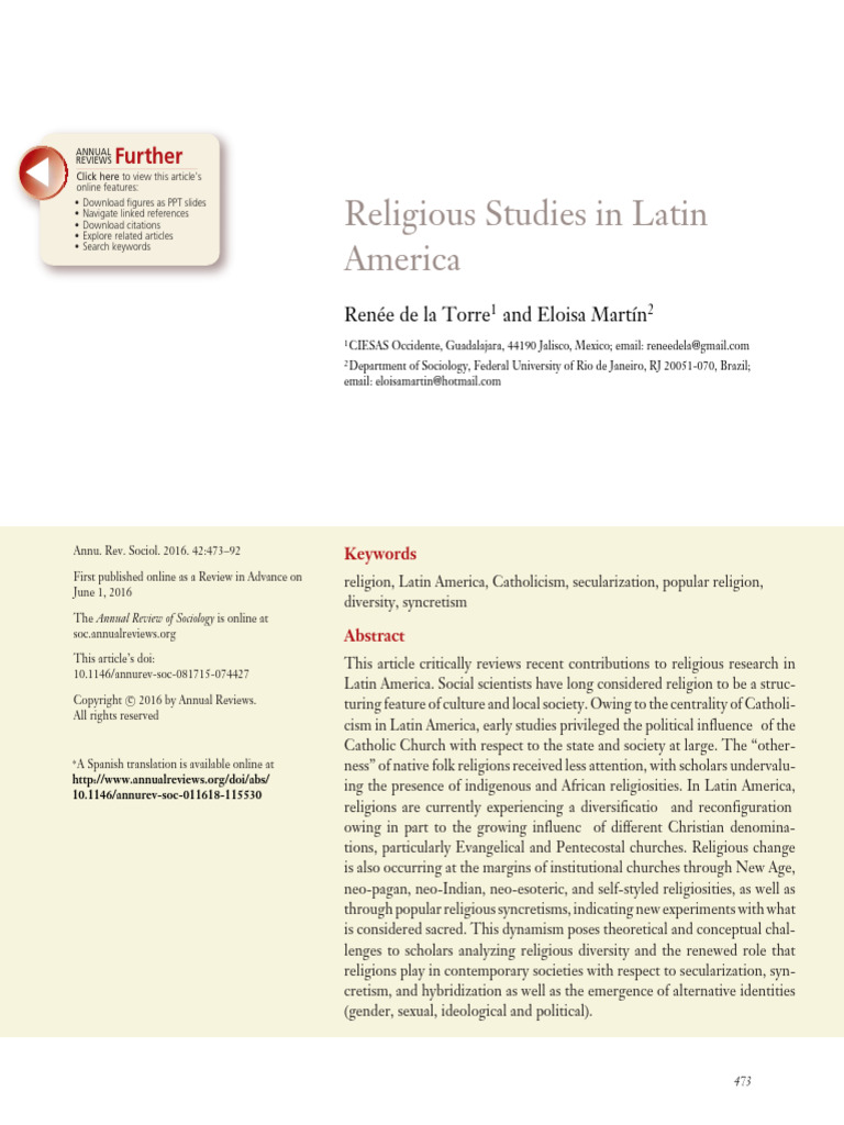 Religous Studies in Latin America | PDF | Religious Studies | Theology