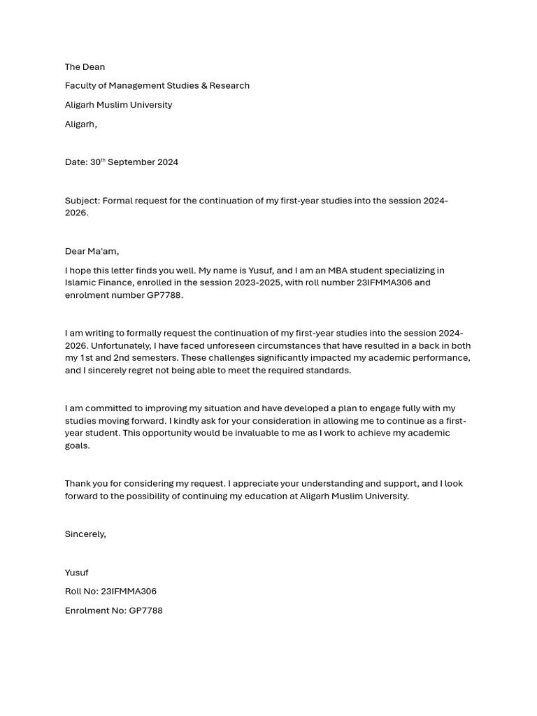 Continuation Letter | PDF