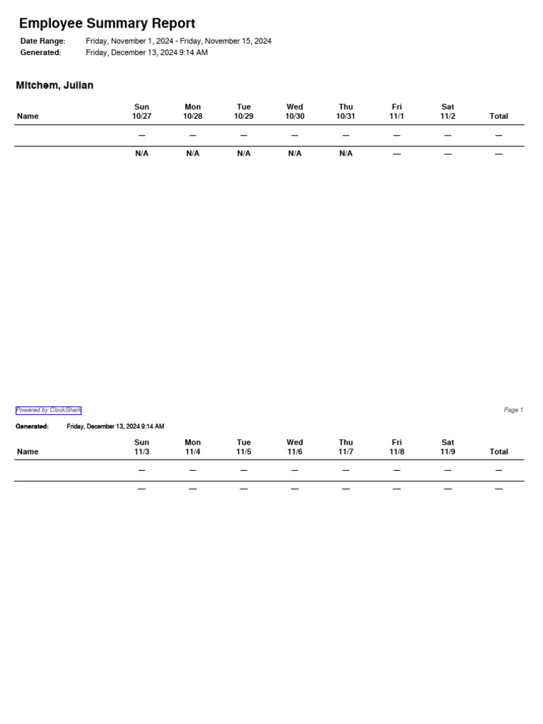 EmployeeSummary_12_13_2024 (3) | PDF EmployeeSummary_12_13_2024 (3) | PDF