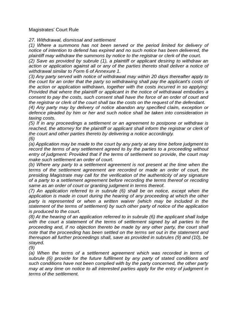 Magistrates' Court Rule 27 Overview | PDF | Public Law | Justice