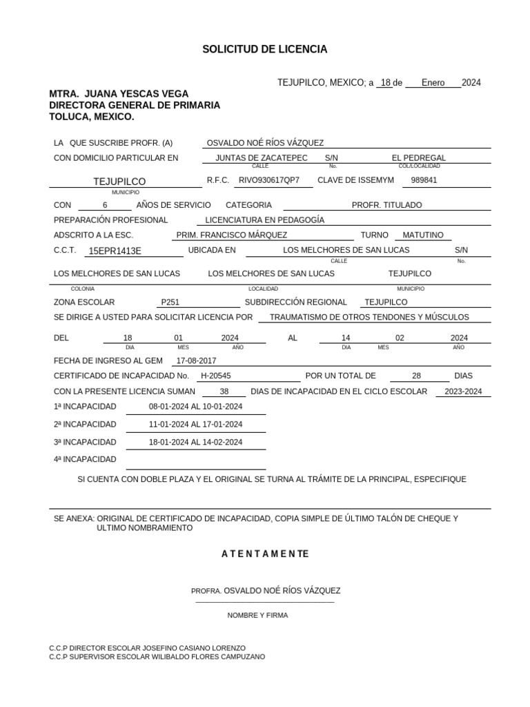 Formato de Incapacidad Corregido | PDF