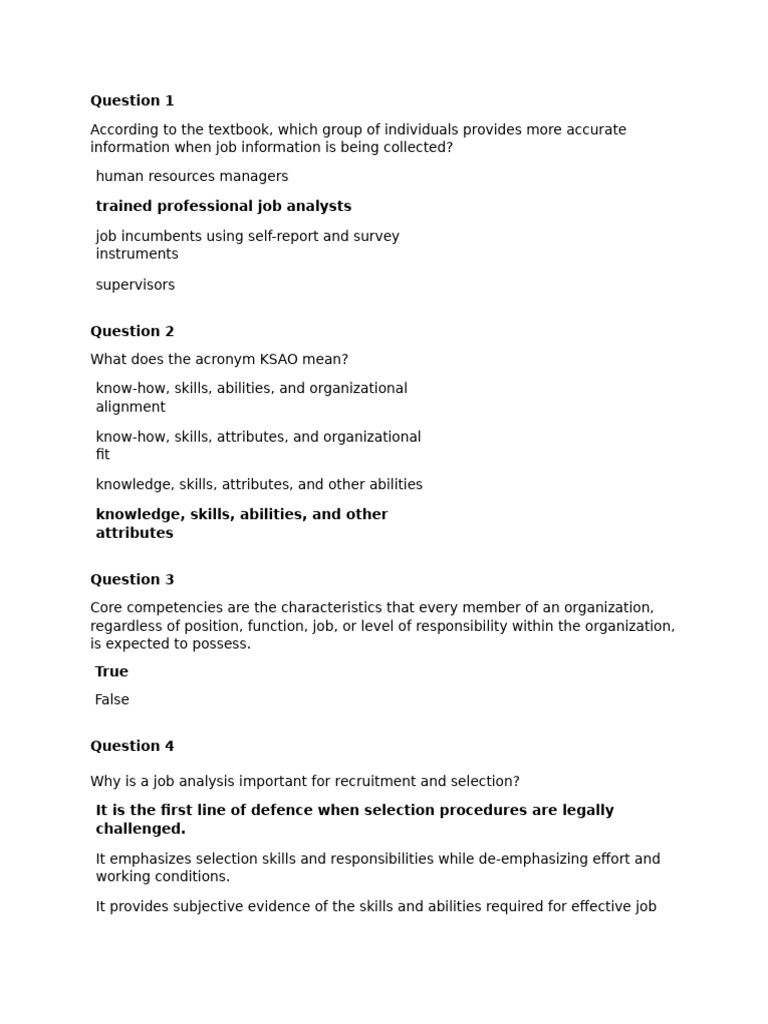 Understanding KSAOs in Job Analysis | PDF | Cognition | Workplace