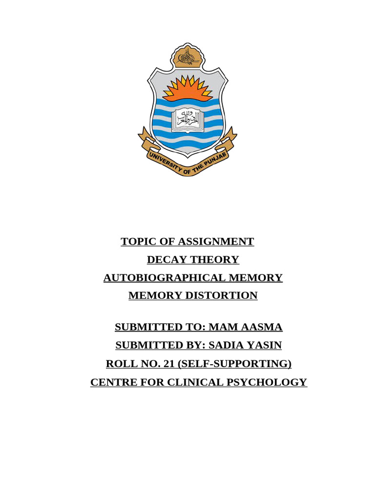 cog assign | PDF | Memory | Recall (Memory)