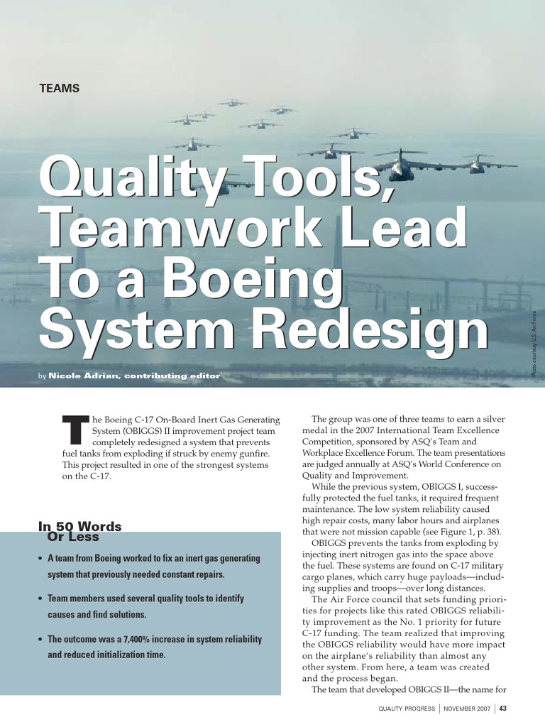 Case Study 4 - Quality Tools Teamwork Lead To Boeing | PDF ...
