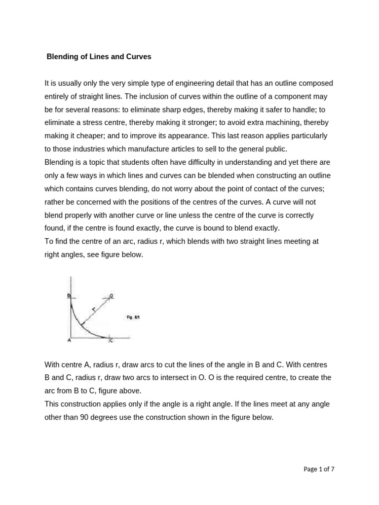 Blending Lines and Curves Techniques | PDF | Circle | Radius