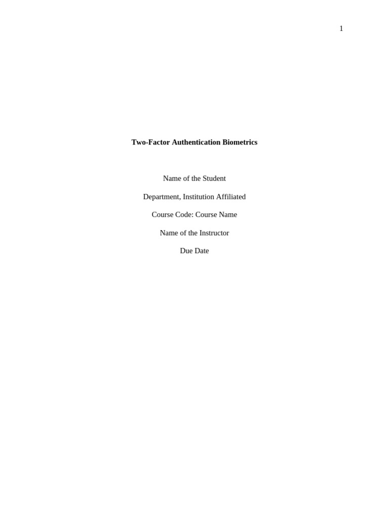 Two-Factor Authentication Biometrics | PDF | Biometrics | Authentication