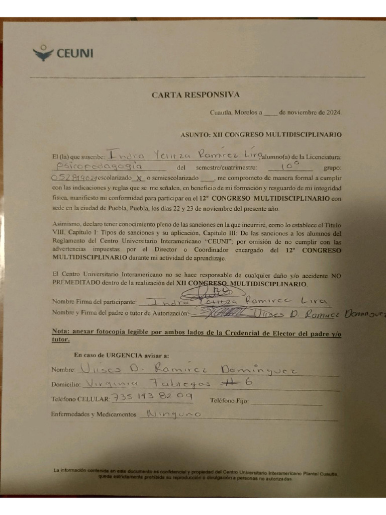 Carta Responsiva | PDF