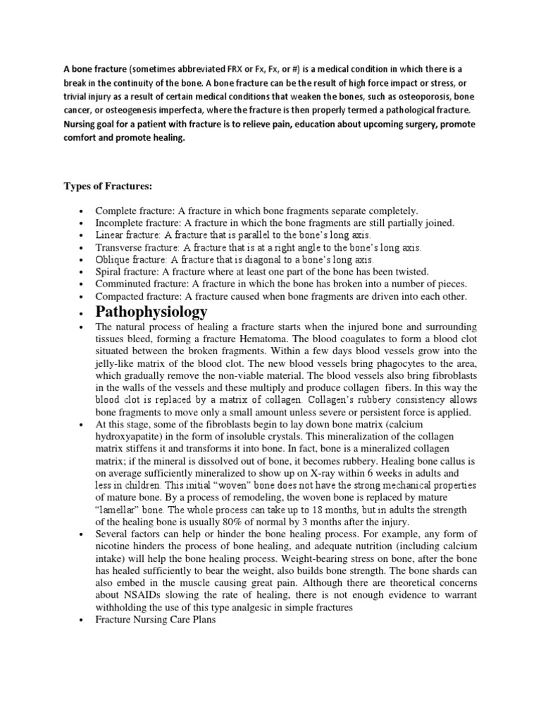 A Bone Fracture | PDF | Bone | Diseases And Disorders