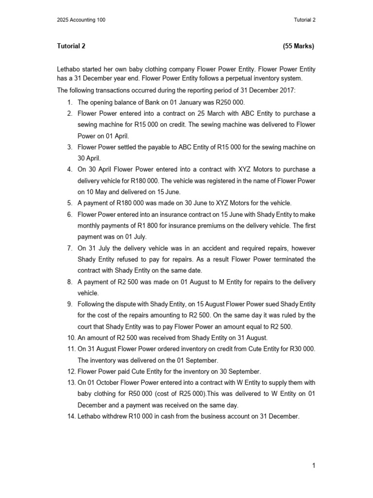 Tutorial 2 Question and Solution | PDF | Equity (Finance) | Expense