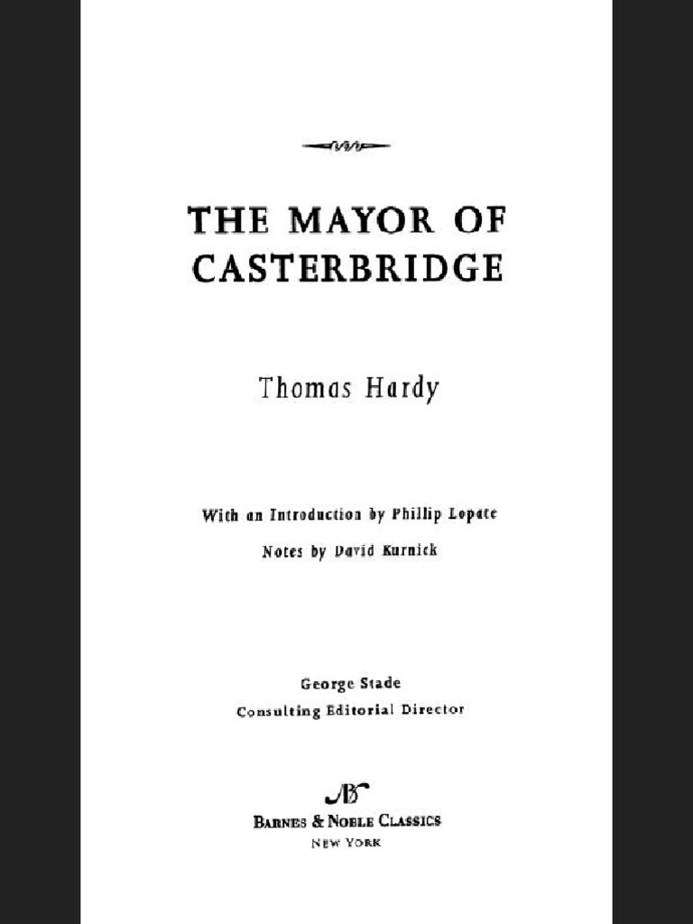 The Mayor of Casterbridge - Thomas Hardy | PDF | Thomas Hardy