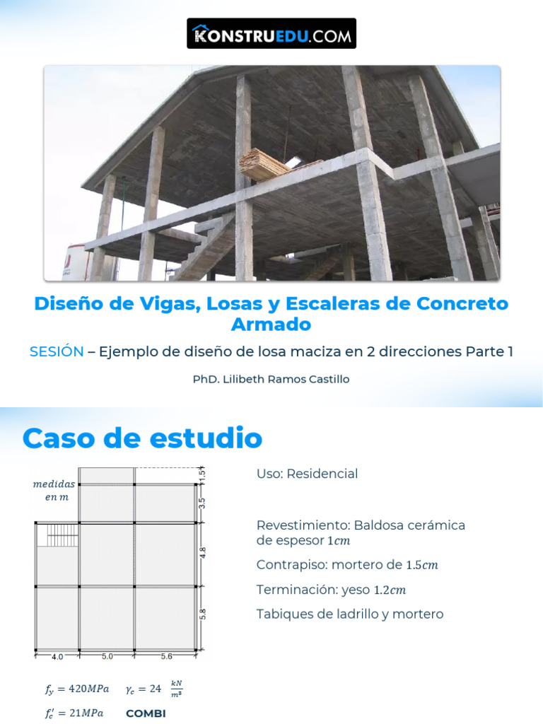 M4.10 - Ejemplo de Diseño de Losa Maciza en 2 Direcciones - Parte 1 | PDF | Materiales ...