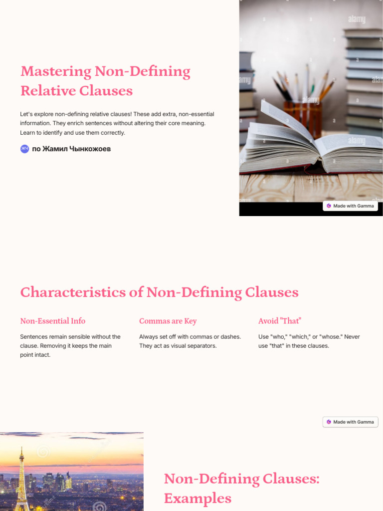 Mastering Non Defining Relative Clauses | PDF