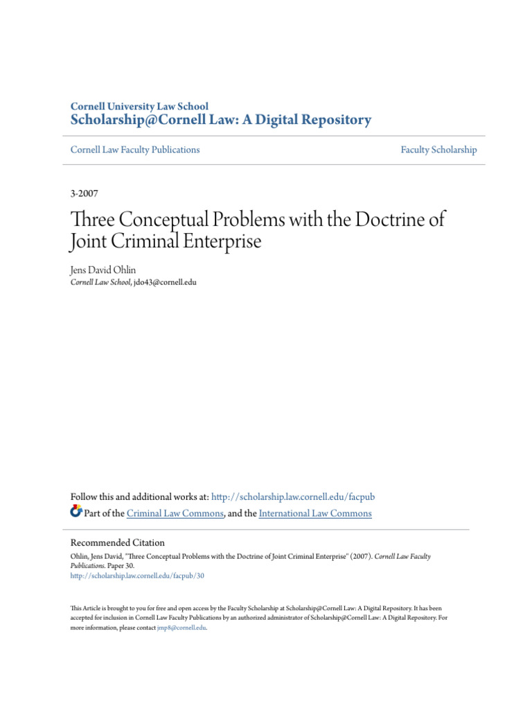 Three Conceptual Problems With The Doctrine of Joint Criminal Ent | PDF ...