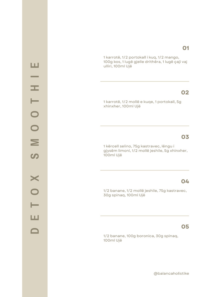 5 Detox Smoothie @balancaholistike | PDF