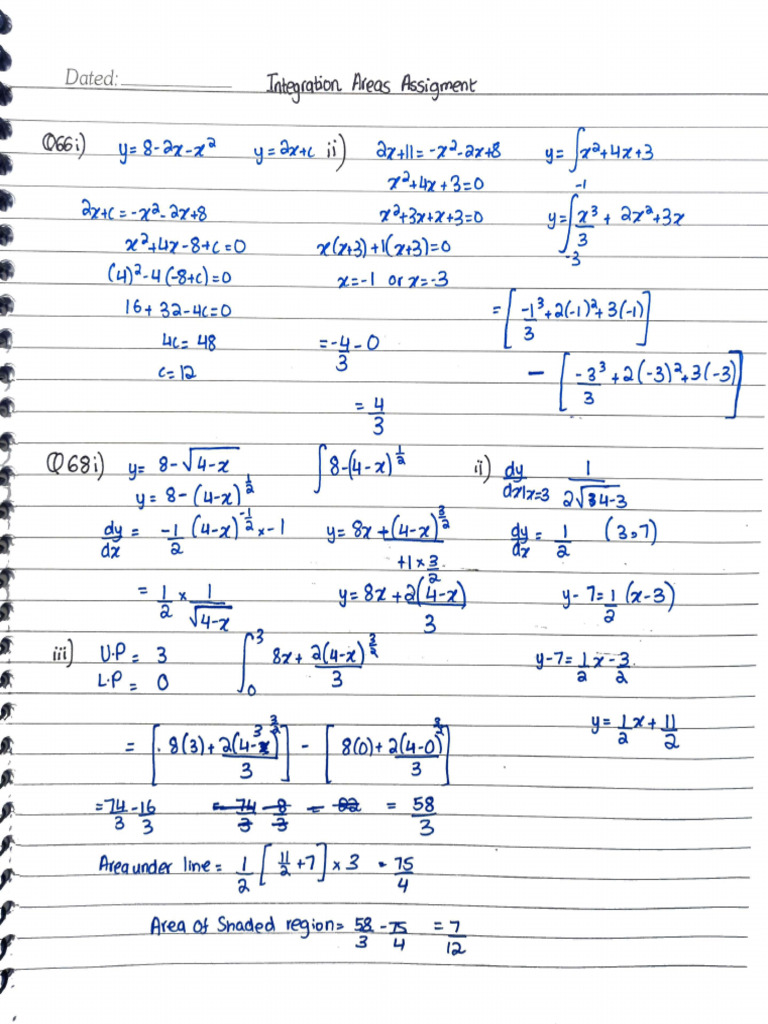 Integration Areas Assignment | PDF