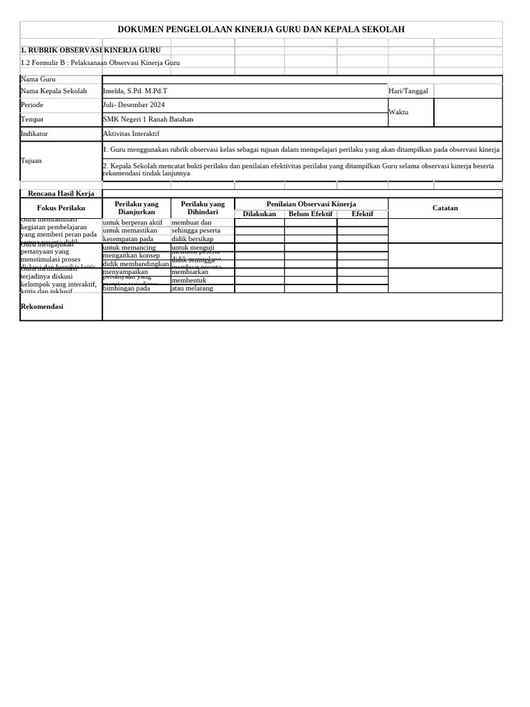 RUBRIK OBSERVASI PMM 2024 okkkk | PDF