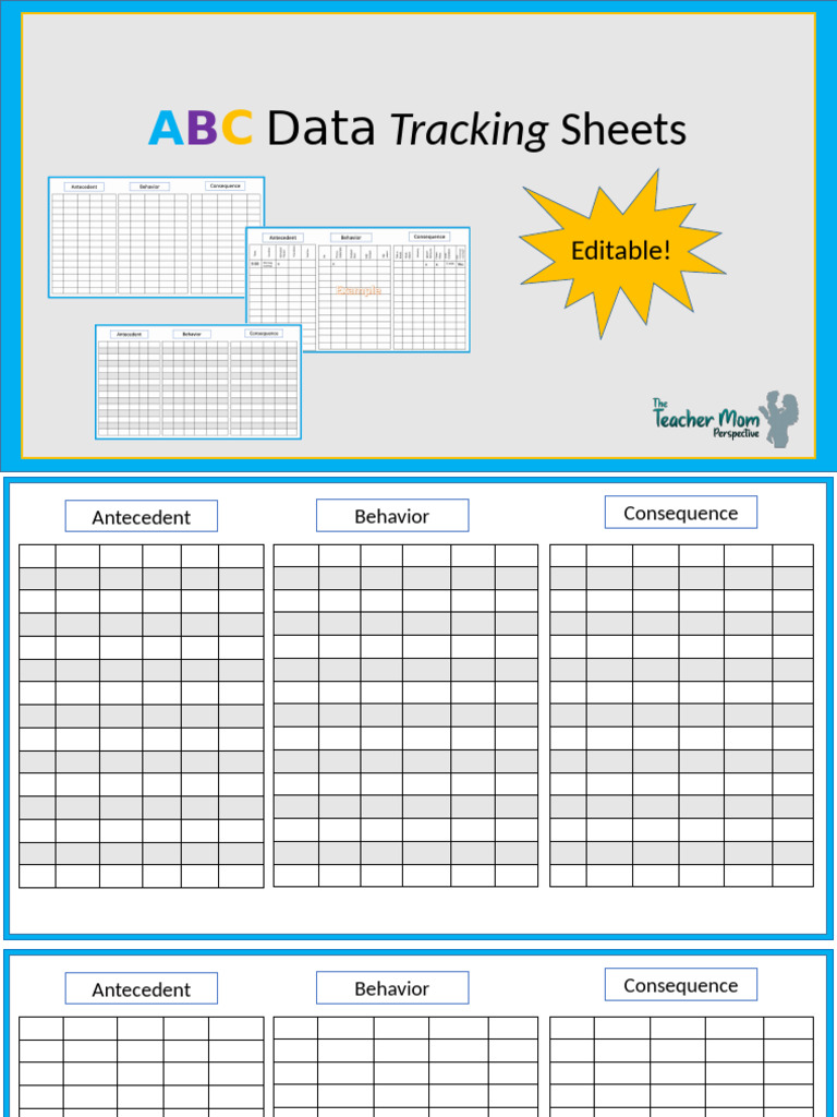 Editable ABC Data Tracking Sheets | PDF