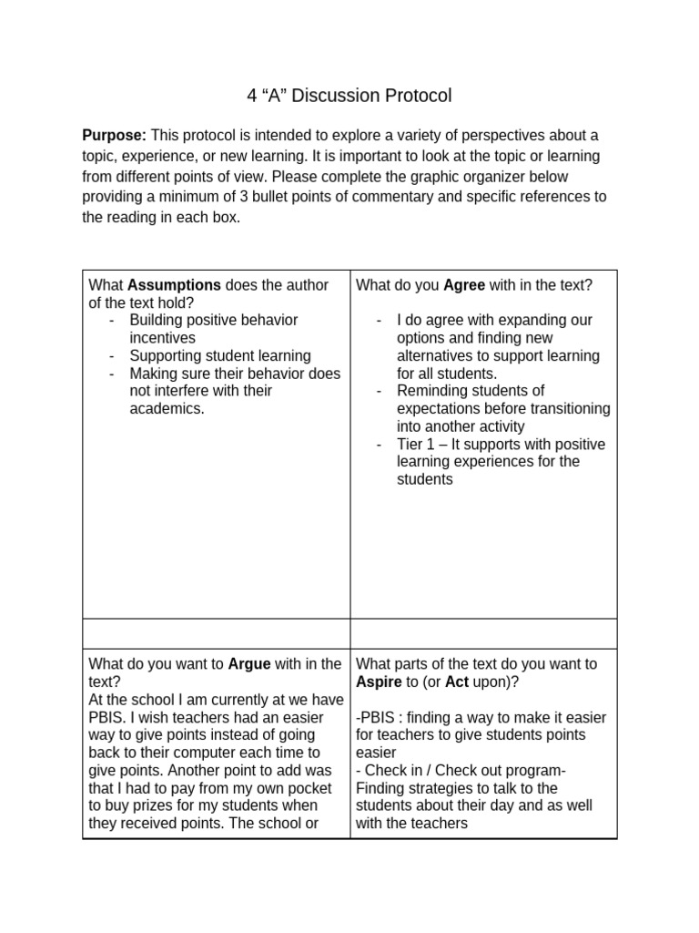 4 “A” Discussion Protocol (1) | PDF